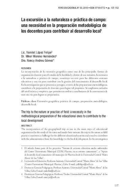 (PDF) La excursión a la naturaleza o práctica de campo: una necesidad ...
