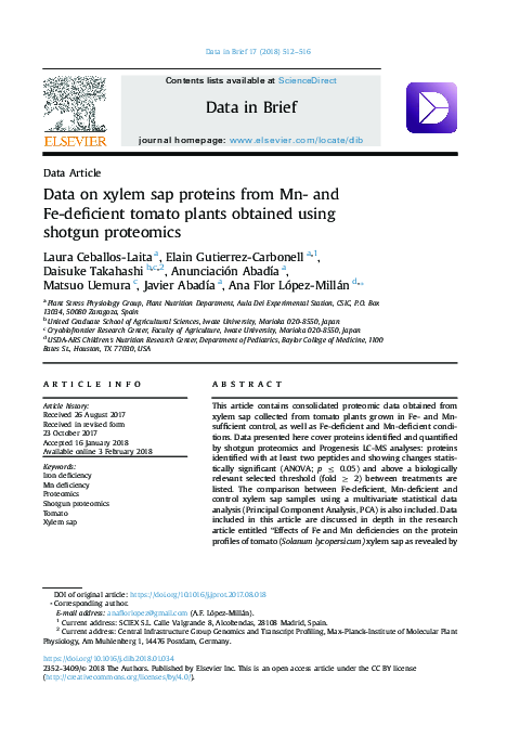 (PDF) Data on xylem sap proteins from Mn- and Fe-deficient tomato ...