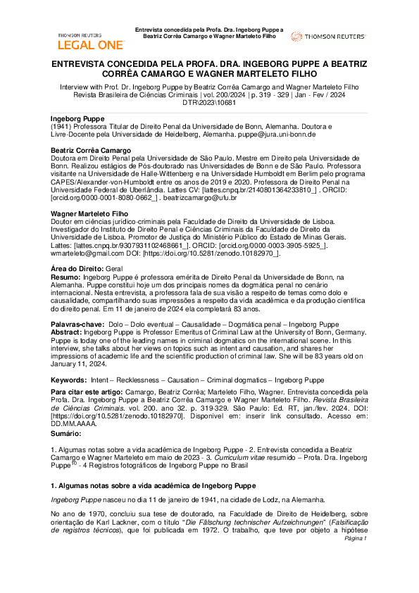 (PDF) ENTREVISTA CONCEDIDA PELA PROFA. DRA. INGEBORG PUPPE A BEATRIZ ...