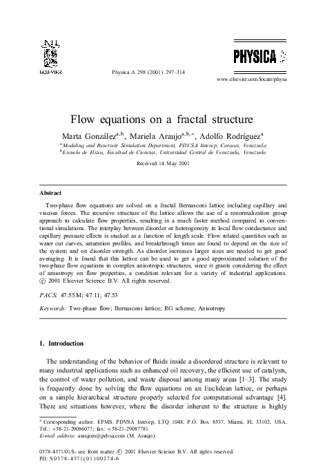 (PDF) Flow equations on a fractal structure