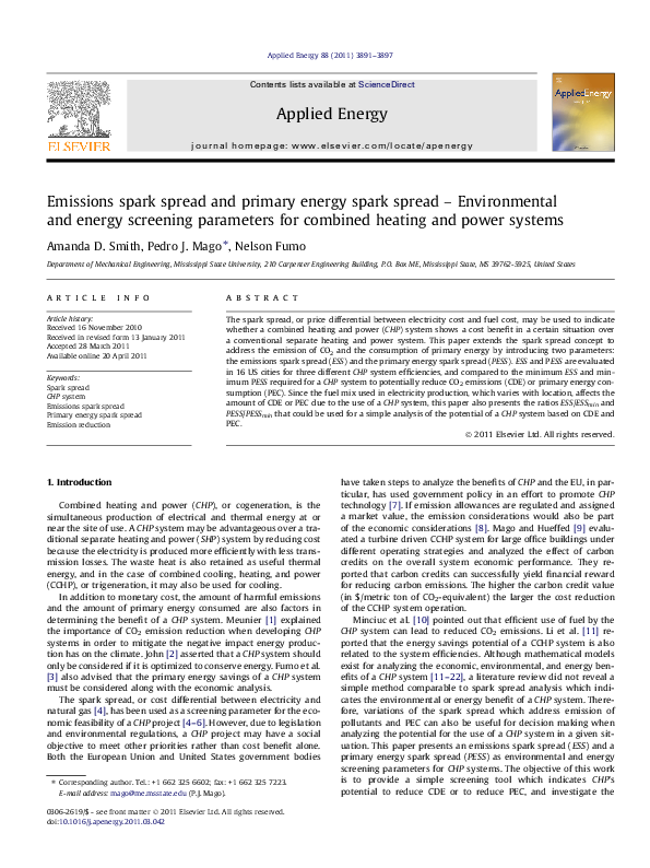 (PDF) Emissions spark spread and primary energy spark spread ...