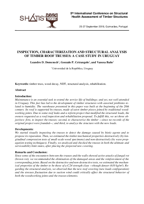 (PDF) Inspection, Characterization and Structural Analysis of Timber ...