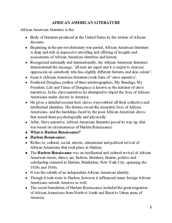 (DOC) AFRICAN AMERICAN LITERATURE AN INTRODUCTION