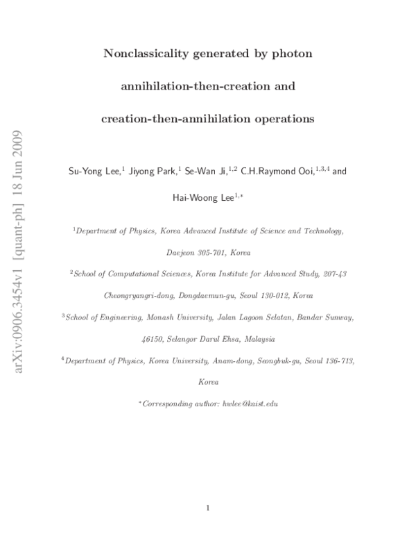 (PDF) Nonclassicality generated by photon annihilation-then-creation ...