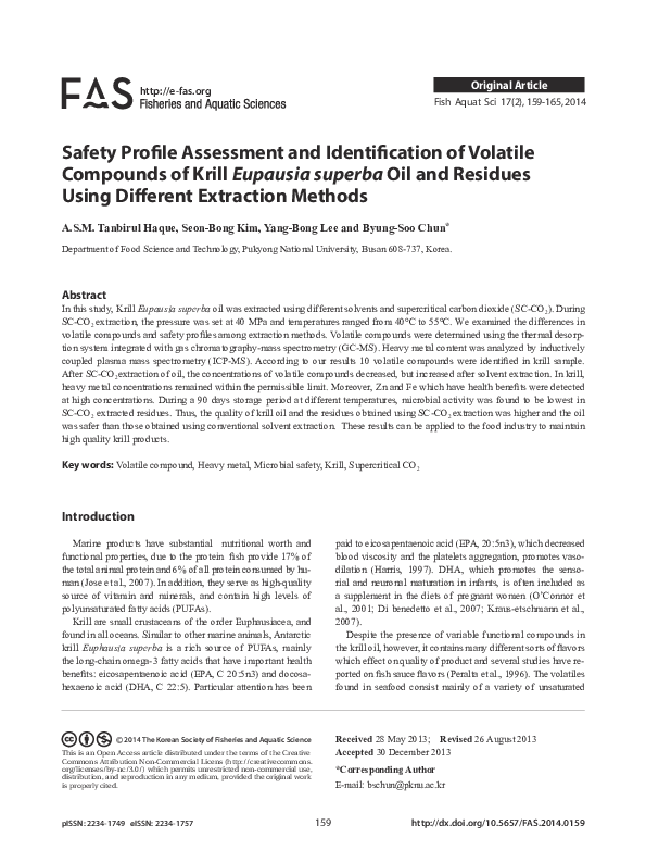 (PDF) Safety Profile Assessment and Identification of Volatile ...