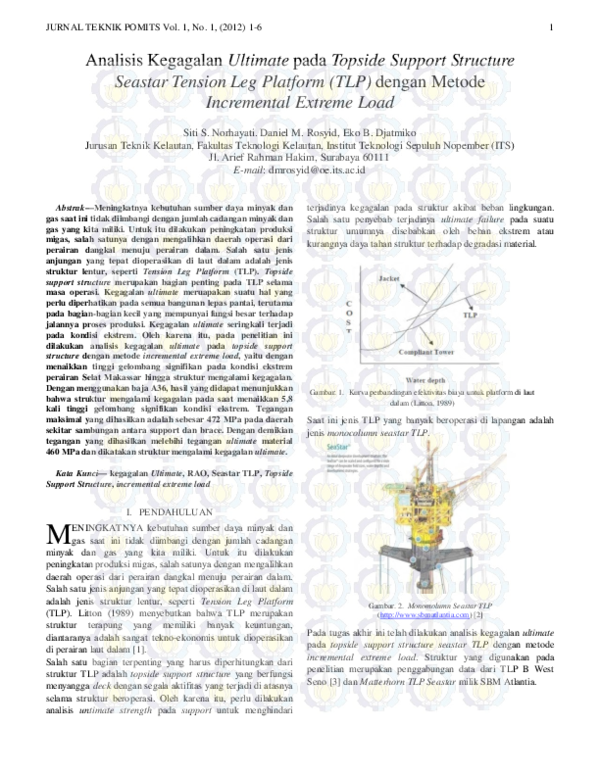 (PDF) Analisis Kegagalan Ultimate Pada Topside Support Structure ...