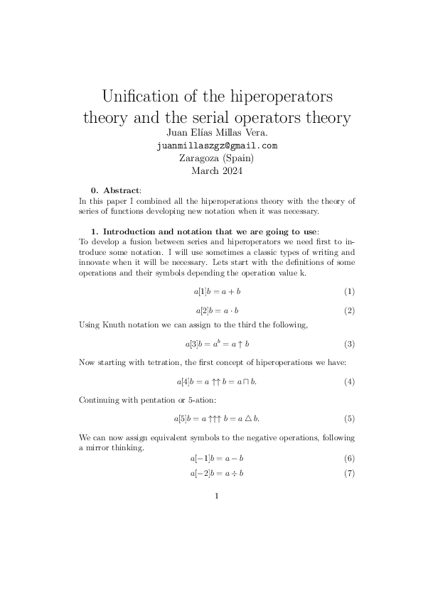 (PDF) Unification of the hiperoperators theory and the serial operators ...