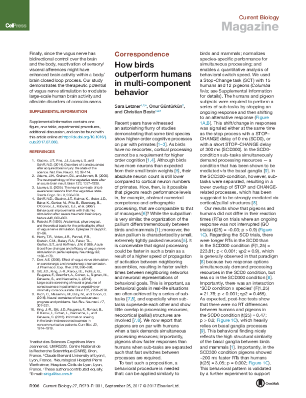 (PDF) RETRACTED: How birds outperform humans in multi-component behavior