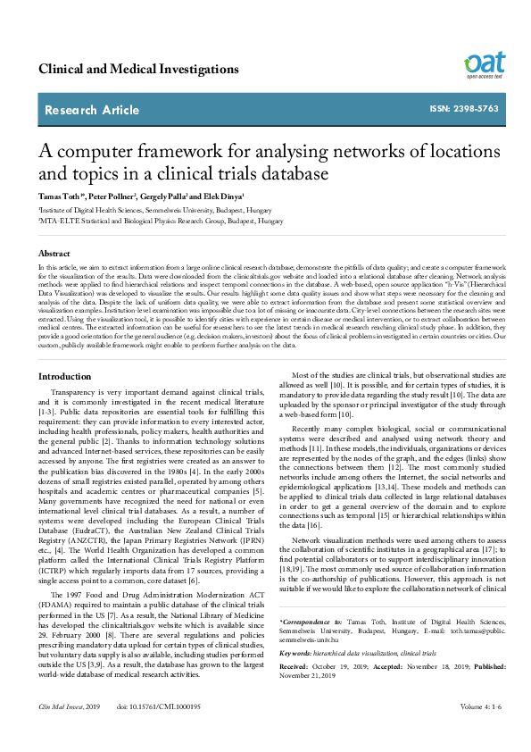 (PDF) A computer framework for analysing networks of locations and ...