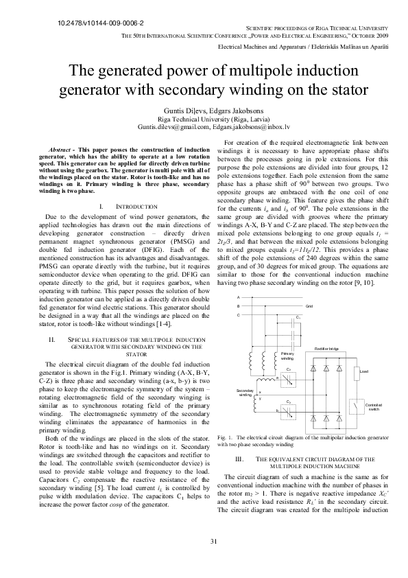 (PDF) The generated power of multipole induction generator with ...