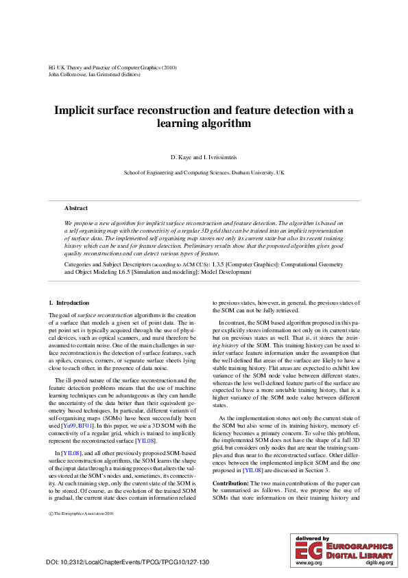 Pdf Implicit Surface Reconstruction And Feature Detection With A Learning Algorithm