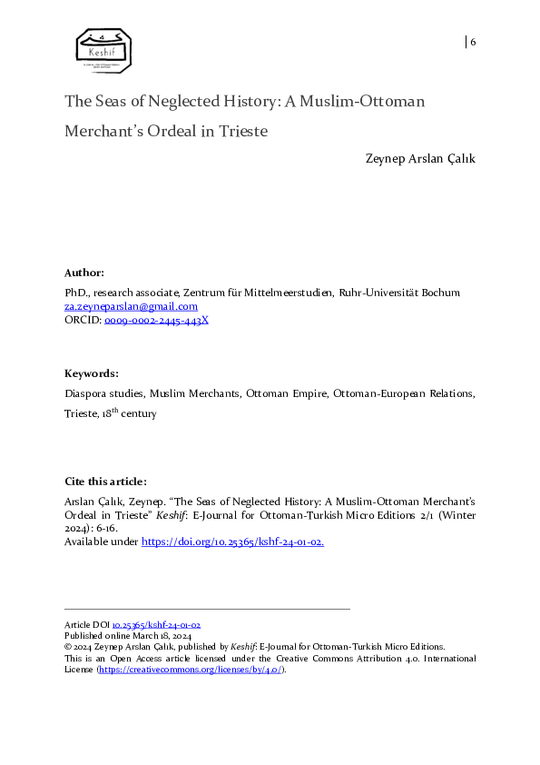 (PDF) The Seas of Neglected History: A Muslim-Ottoman Merchant's Ordeal ...