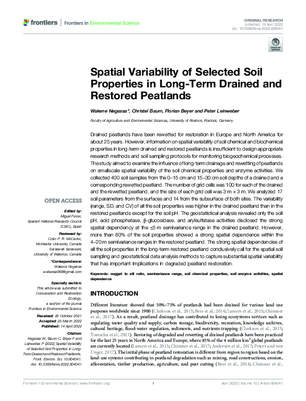 (PDF) Spatial Variability of Selected Soil Properties in Long-Term ...