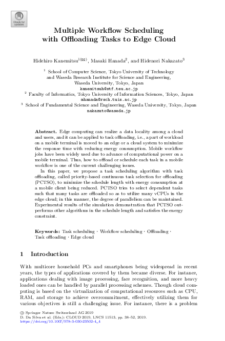 (PDF) Multiple Workflow Scheduling with Offloading Tasks to Edge Cloud