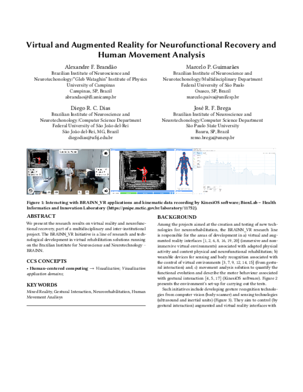 (PDF) Virtual and Augmented Reality for Neurofunctional Recovery and ...
