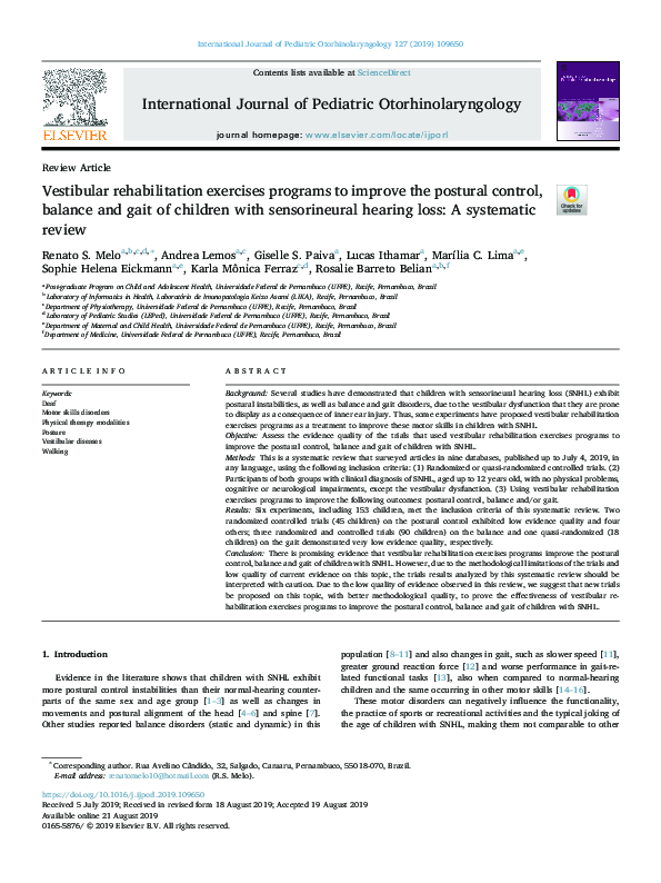 (PDF) Vestibular rehabilitation exercises programs to improve the ...