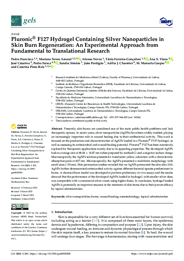 (PDF) Pluronic® F127 Hydrogel Containing Silver Nanoparticles in Skin ...