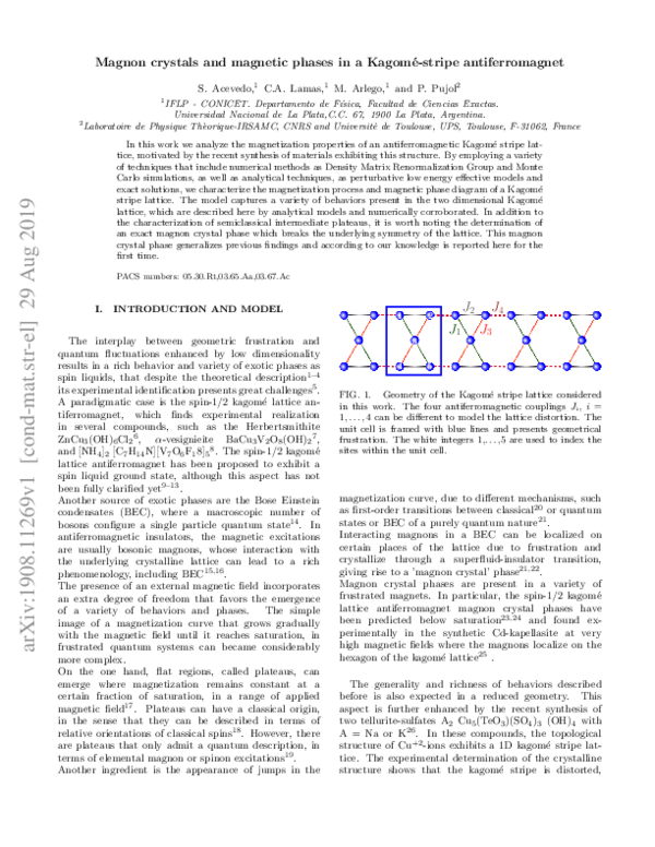 (PDF) Magnon crystals and magnetic phases in a kagome-stripe ...