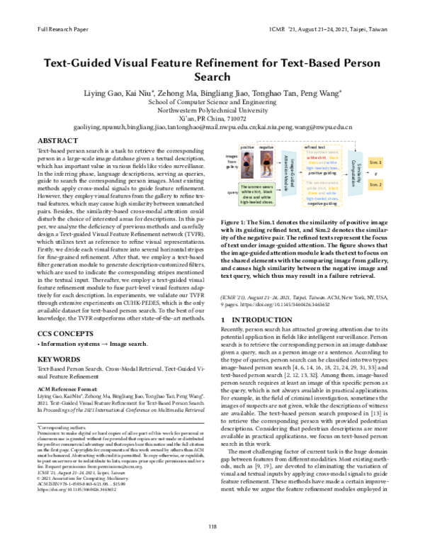 (PDF) Text-Guided Visual Feature Refinement for Text-Based Person Search