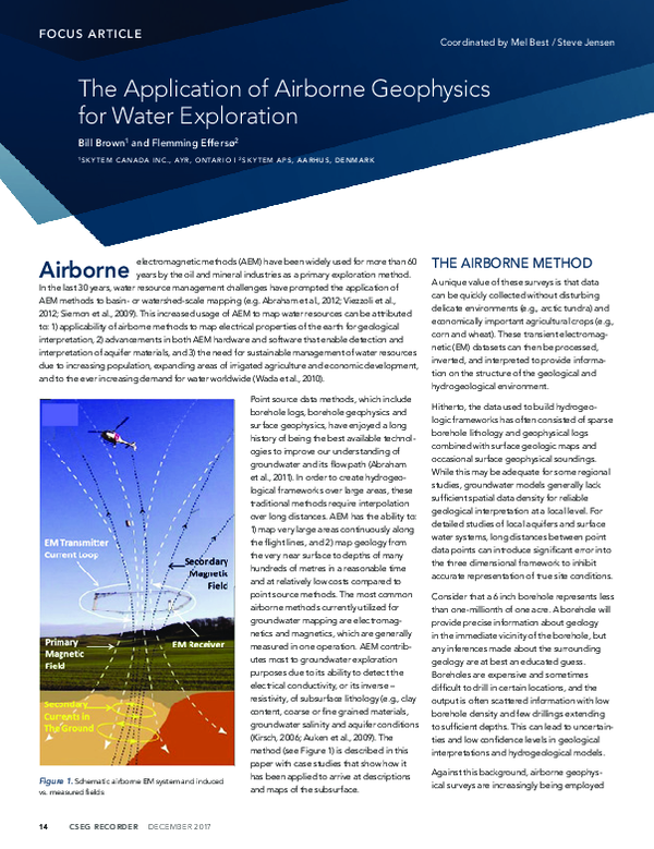 (PDF) The Application of Airborne Geophysics for Water Exploration