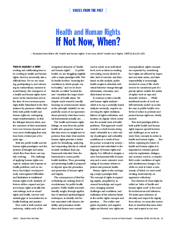 (PDF) Health and Human Rights