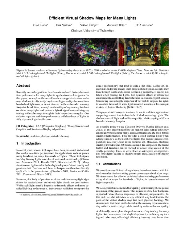 (PDF) Efficient virtual shadow maps for many lights