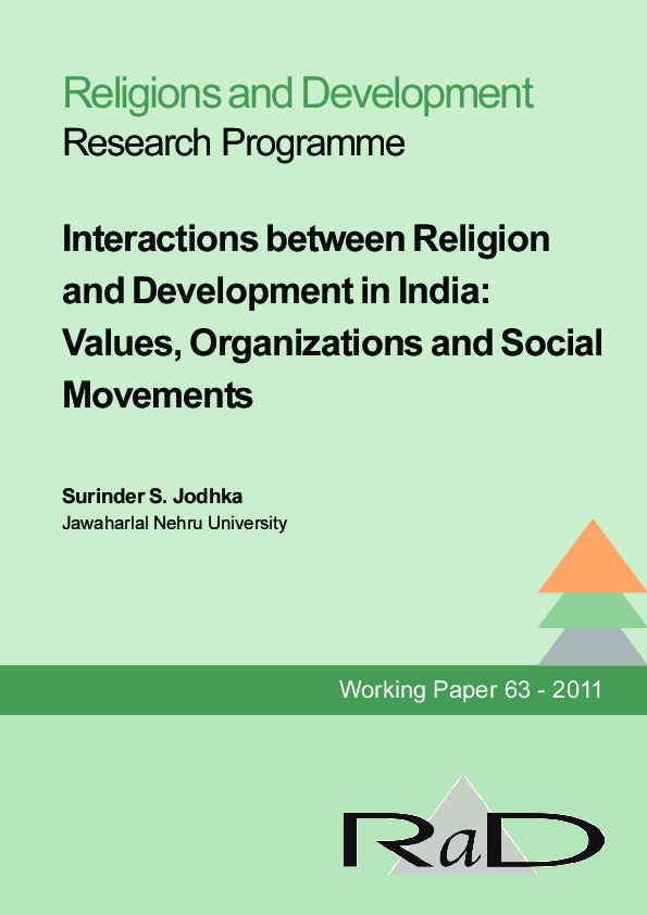 (PDF) Interactions between Religion and Development in India: Values ...