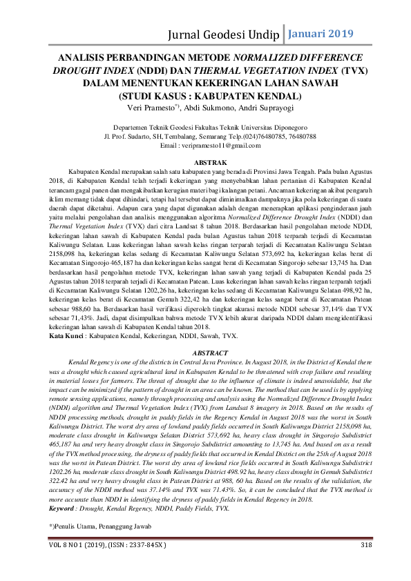 (PDF) Analisis Perbandingan Metode Normalized Difference Drought Index ...