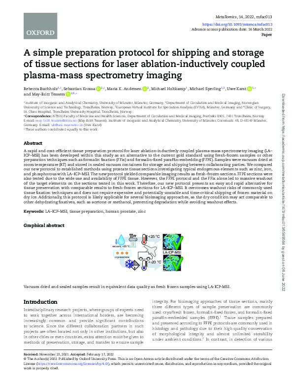 (PDF) A simple preparation protocol for shipping and storage of tissue ...