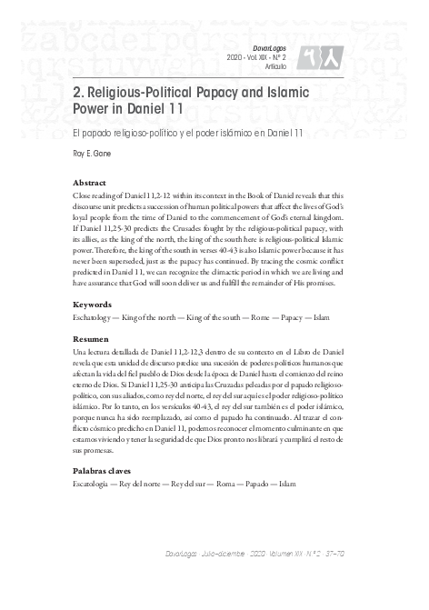 (PDF) El papado religioso-político y el poder islámico en Daniel 11
