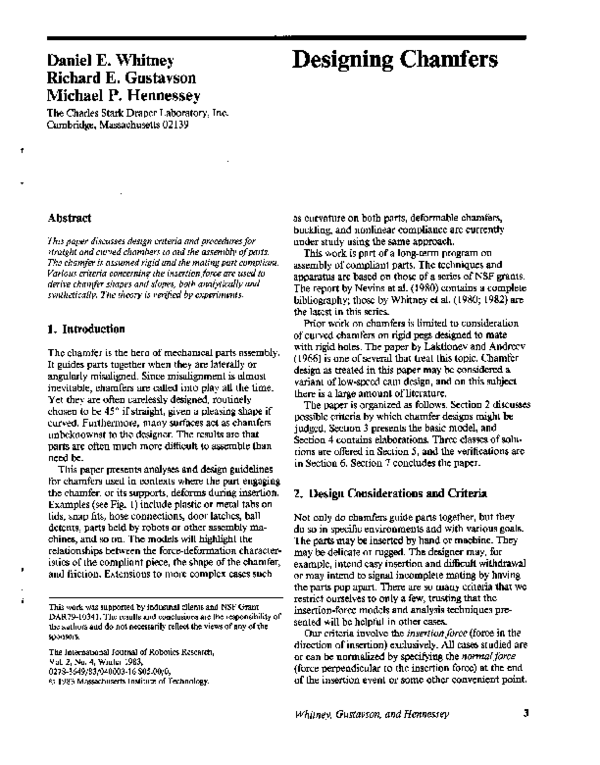 Pdf Designing Chamfers