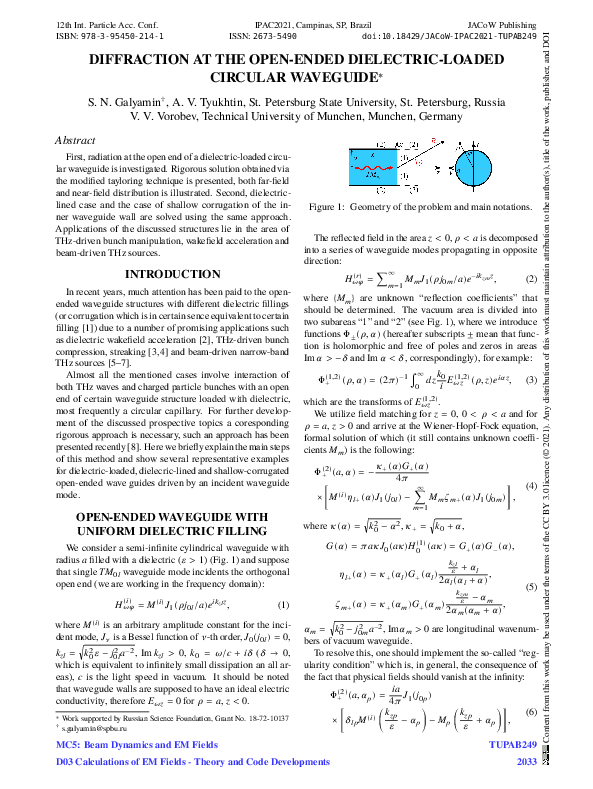 (PDF) Diffraction at the Open-Ended Dielectric-Loaded Circular Waveguide