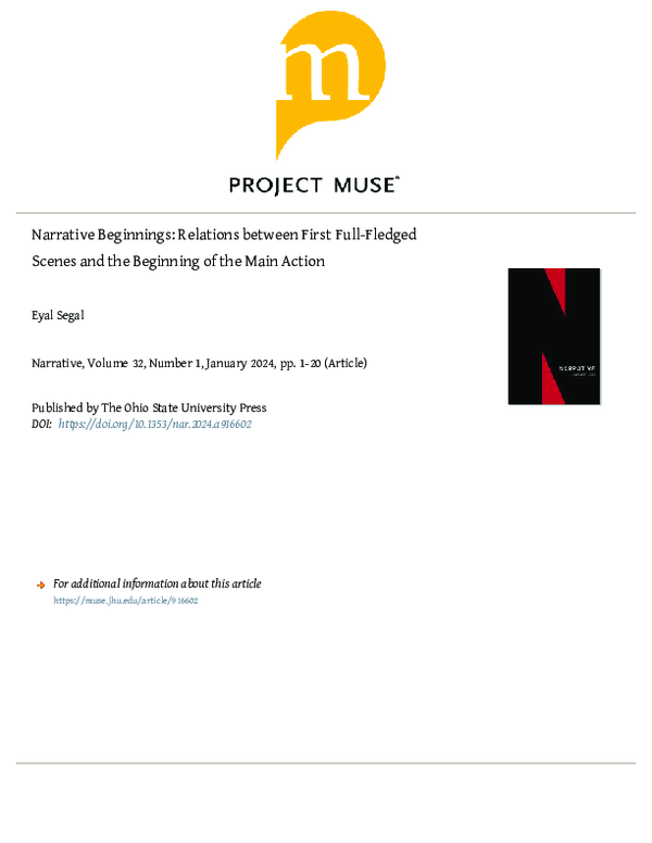 (PDF) Narrative Beginnings: Relations between First Full-Fledged Scenes ...