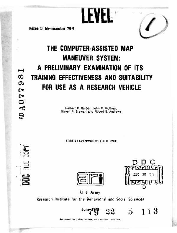 (PDF) The Computer-Assisted Map Maneuver System: A Preliminary ...