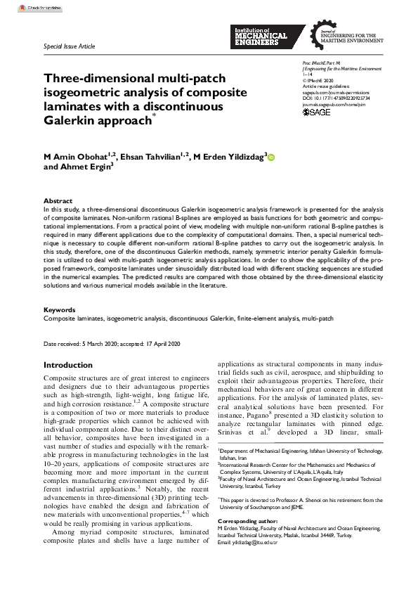 (PDF) Three-dimensional multi-patch isogeometric analysis of composite ...
