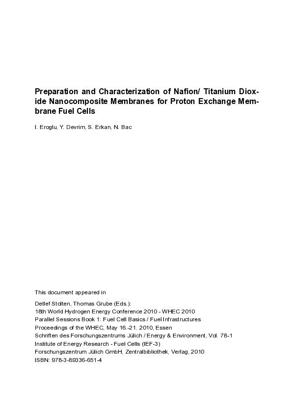 (PDF) Preparation and Characterization of Nafion/ Titanium Dioxide ...