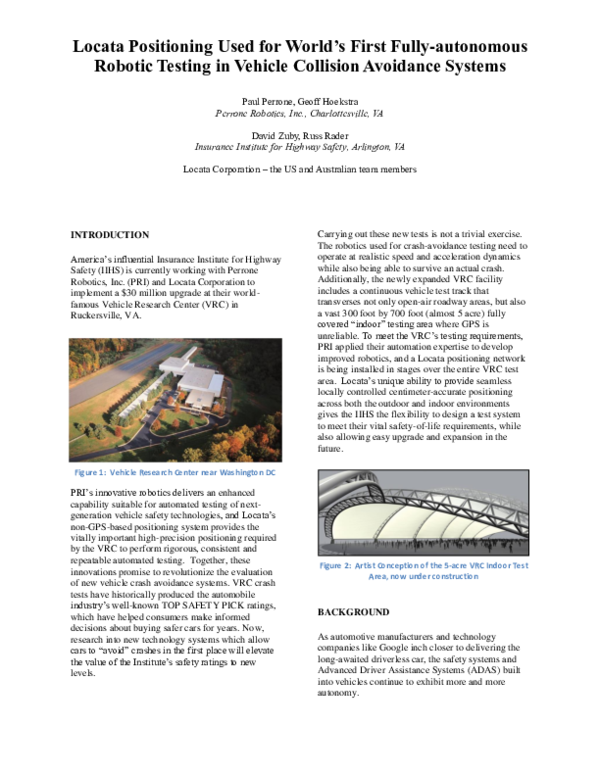 (PDF) Locata Positioning Used for World’s First Fully-autonomous ...