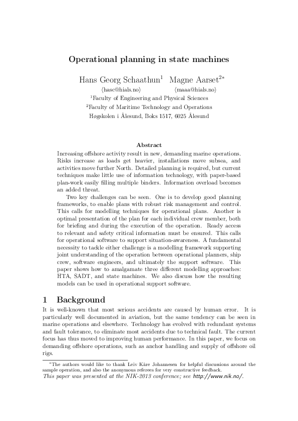 (PDF) Operational planning in state machines | Magne Aarset - Academia.edu