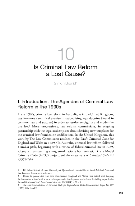 (PDF) Is Criminal Law Reform a Lost Cause?