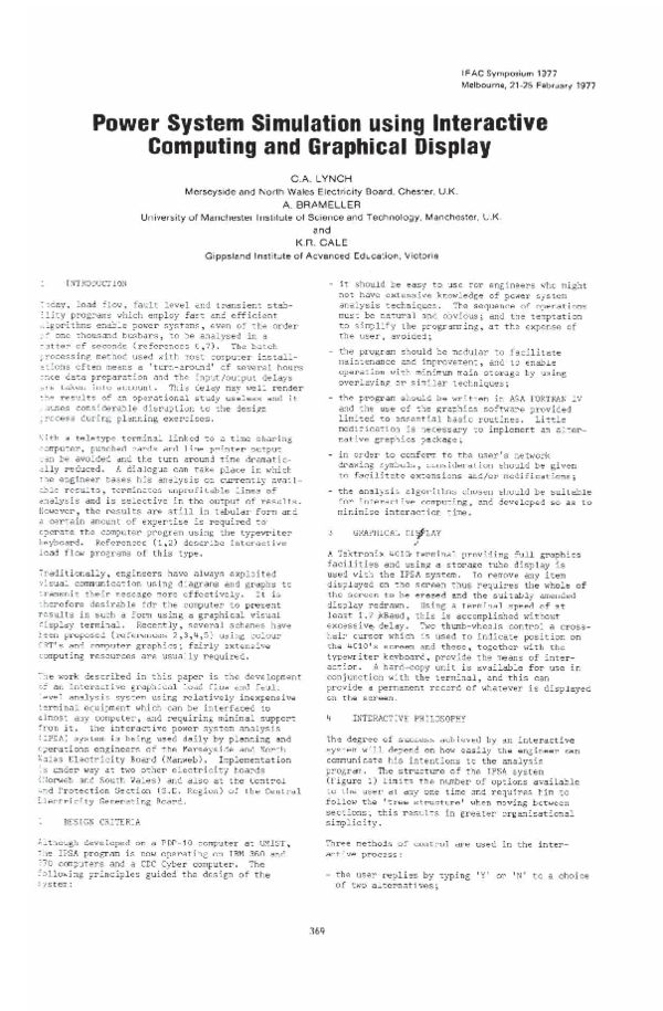 (PDF) Power System Simulation using Interactive Computing and Graphical ...