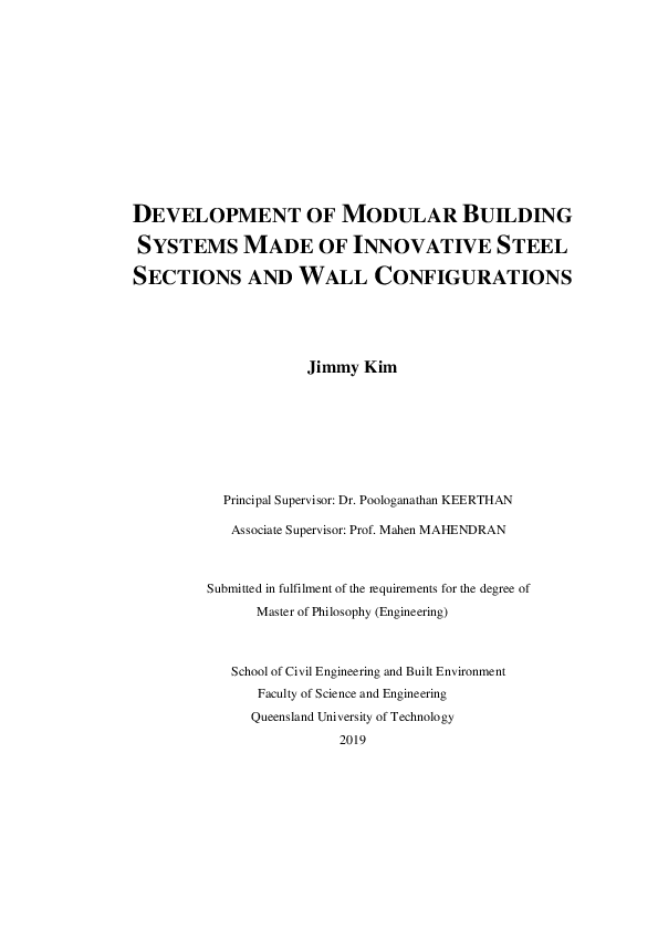 (PDF) Development of Modular Building Systems Made of Innovative Steel ...