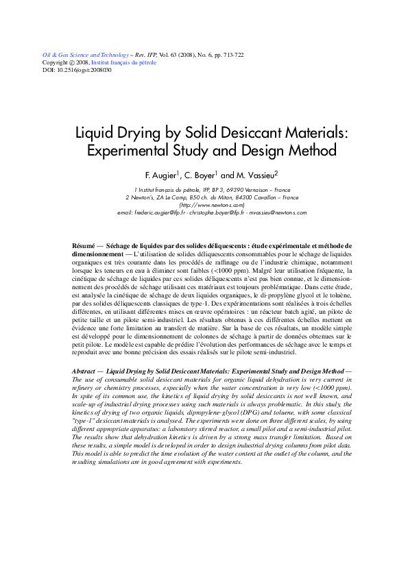 (PDF) Liquid Drying by Solid Desiccant Materials: Experimental Study ...