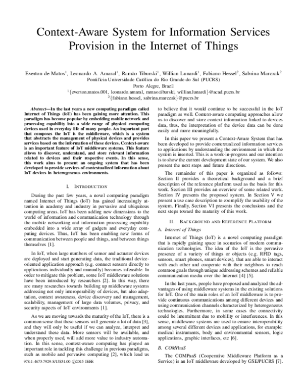 (PDF) Context-aware system for information services provision in the ...