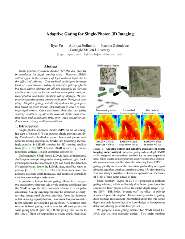(PDF) Adaptive Gating for Single-Photon 3D Imaging