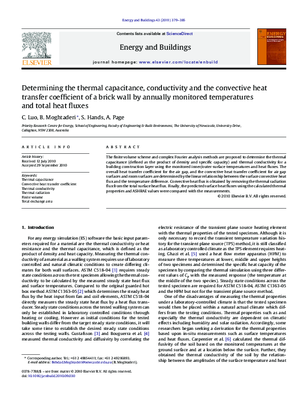 (PDF) Determining the thermal capacitance, conductivity and the ...