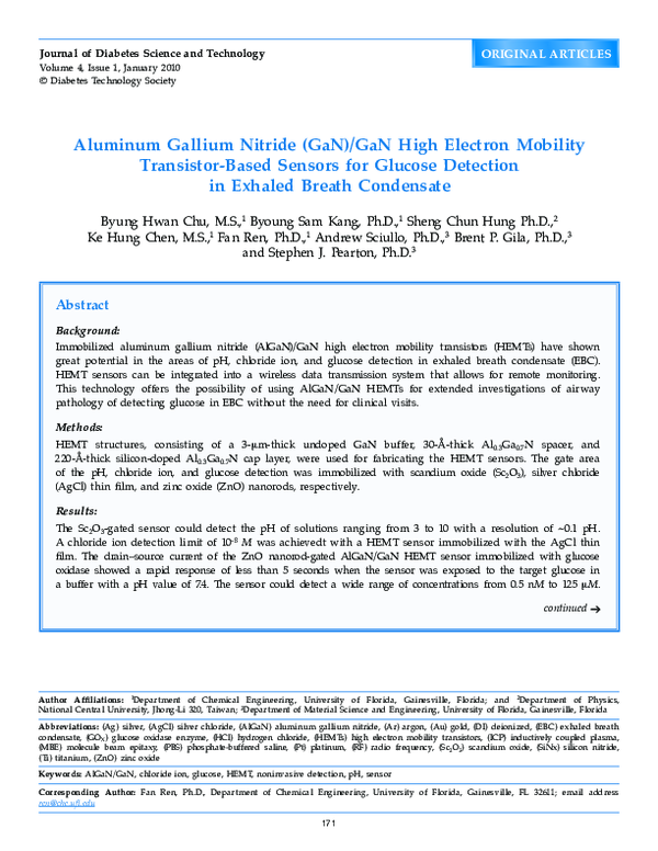 (PDF) Aluminum Gallium Nitride (GaN)/GaN High Electron Mobility ...