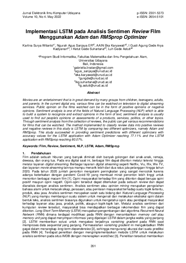 (PDF) Implementasi LSTM Pada Analisis Sentimen Review Film Menggunakan ...