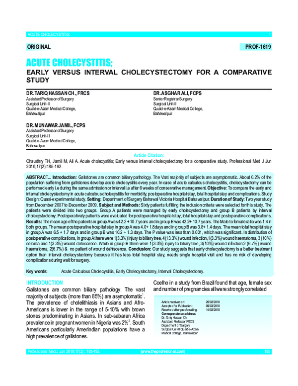 (PDF) Acute Cholecystitis