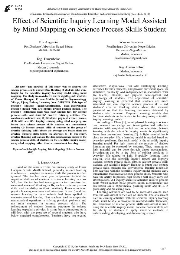 (PDF) Effect of Scientific Inquiry Learning Model Assisted by Mind Mapping on Science Process ...