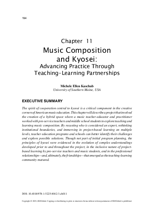 (PDF) Music Composition and Kyosei